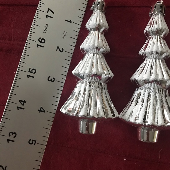 Holiday | Vintage Style Silver Sparkle Tree Ornament Set 4 | Poshmark